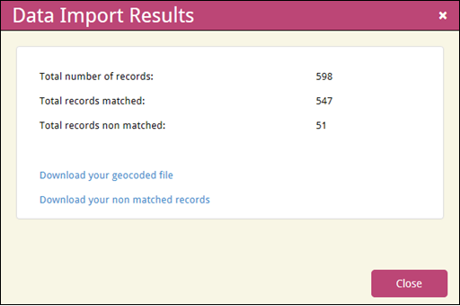 Viewing and deleting imported data files